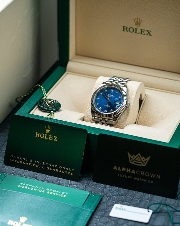 Rolex Datejust Blue & Diamond Dial 126334 Watch – Alpha Crown